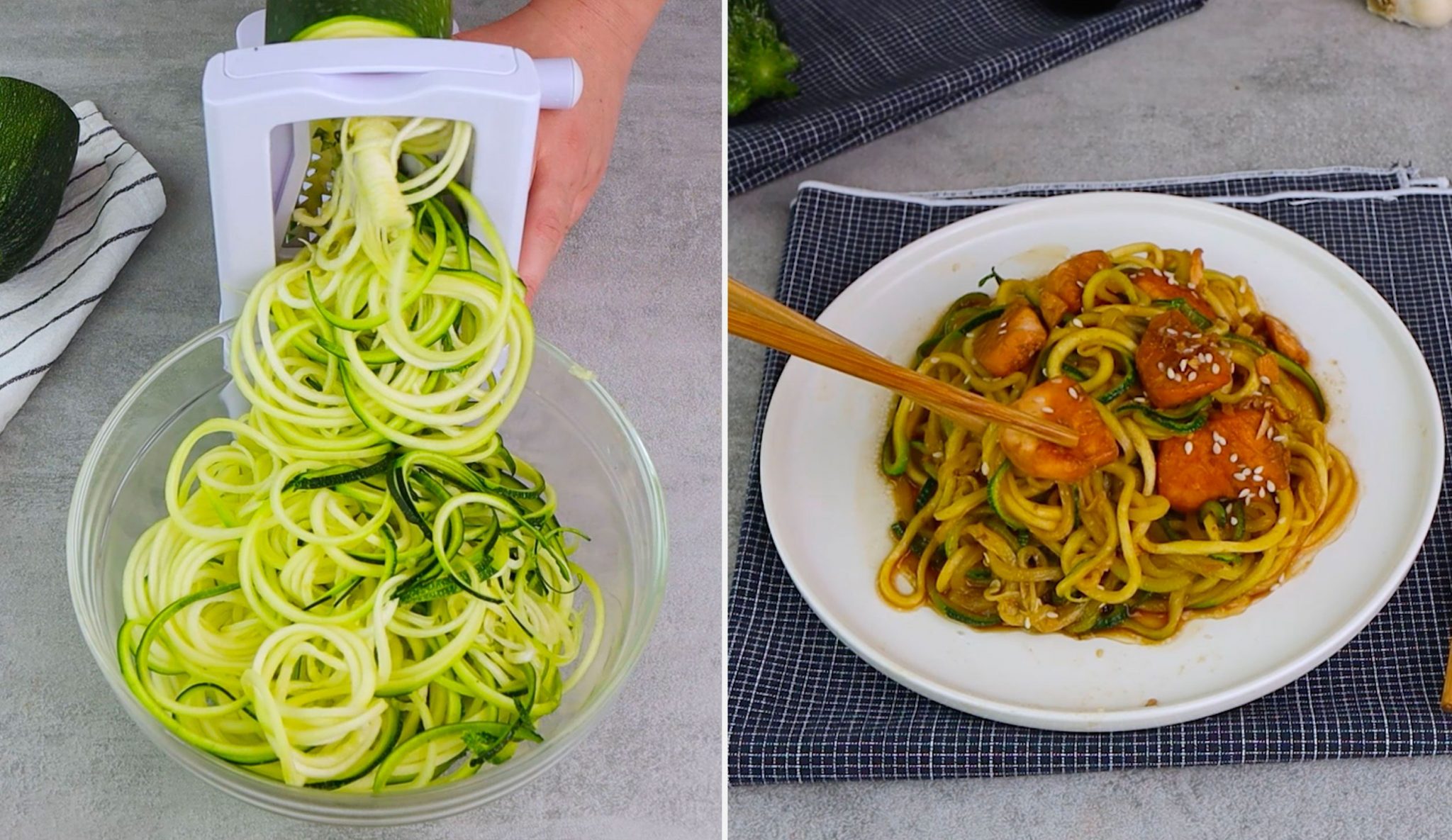 Noodles zucchine e salmone: il primo dal sapore orientale leggero e ...